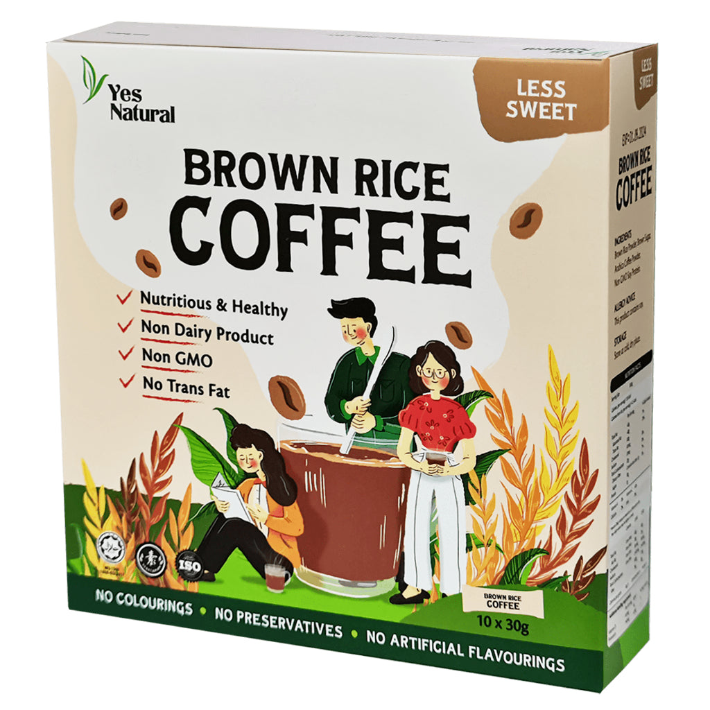Yes Natural Brown Rice Coffee (Less Sugar)(10x30g) – 【YES NATURAL 4U】